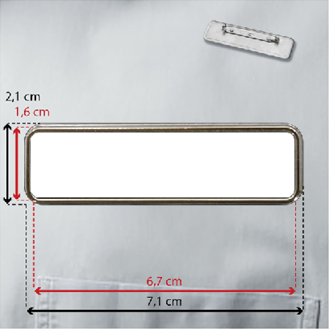 Plaque d'identification métallique rectangulaire 71 x 21 mm - Kadomatic.fr